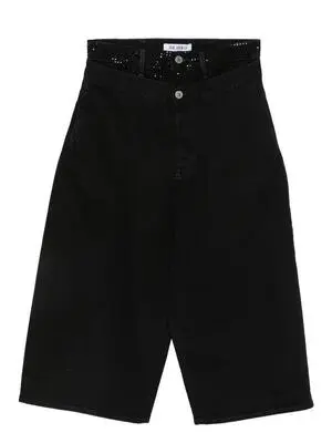 Attico THE ATTICO Black Cotton Cropped Wide Leg Jeans Black