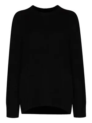 LISA YANG Cashmere Crew Neck Long Sleeve Jumper - Black