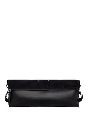 MAISON MARGIELA Smooth Leather And Suede Shoulder Bag - Black