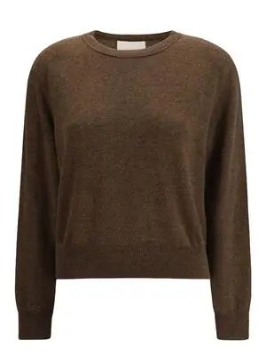 LISA YANG Fine Knit Crewneck Sweater - Brown