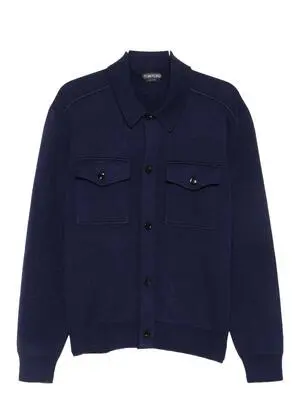 TOM FORD Wool And Cashmere Blend Shirt Jacket - Blue