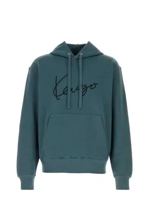 Kenzo Cotton Embroidered Logo Hoodie - Gray