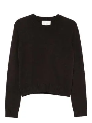 LISA YANG LISA YANG Cashmere Crew Neck Long Sleeve Knit Jumper Brown
