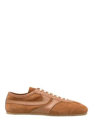 Dries Van Noten Suede Panelled Lace-up Low-top Sneakers - Brown