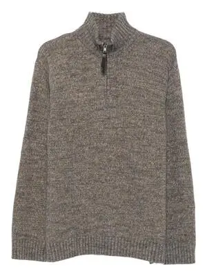 MAISON MARGIELA Maison Margiela Grey Marl Effect High Neck Quarter-Zip Jumper Gray