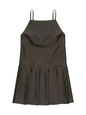 Acne Studios Short Strap Dress With Pleated Skirt - Brown