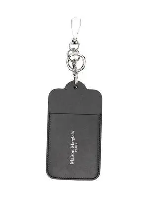 MAISON MARGIELA Leather Card Holder With Silver-tone Hardware - Black