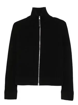MAISON MARGIELA Fitted Ribbed Knit High Neck Jacket - Black