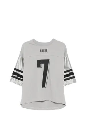 Rhude Grey Mesh Logo Print T-shirt - Gray