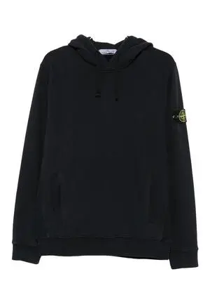 Stone Island Drawstring Hood Logo Patch Hoodie - Blue