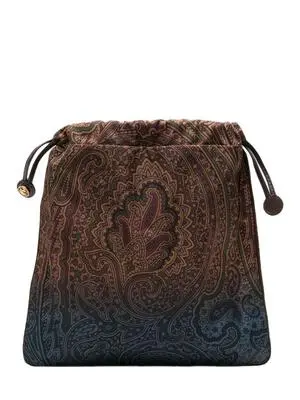 Etro Paisley Print Drawstring Tote Bag - Brown