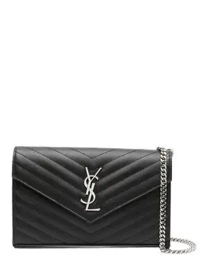 Saint Laurent Quilted Leather Clutch Bag - Black