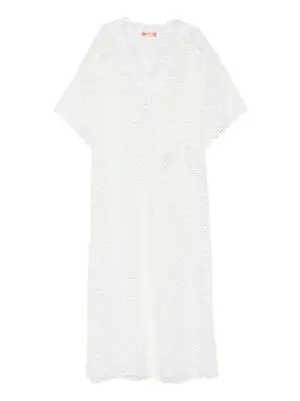 ERMANO SCERVINO Ermanno Scervino Lace V-neck Dress - White