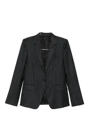 TOM FORD Pinstripe Wool And Mohair Blazer - Black