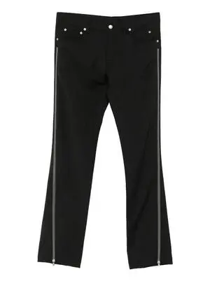 Rick Owens Virgin Wool Blend Zip-detail Trousers - Black