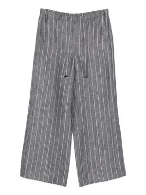 Max Mara Pinstripe Straight Leg Trousers - Blue