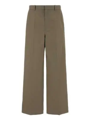 Balenciaga Wide-leg Cotton Trousers - Brown