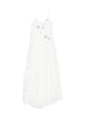 ERMANO SCERVINO Ermanno Scervino Floral Embroidered Spaghetti Strap Dress - White