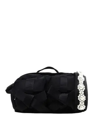 Simone Rocha Bow Detail Faux Pearl Embellished Satchel - Black