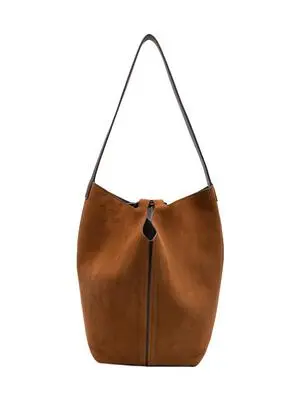 Hereu Knotted Leather Shoulder Bag - Brown
