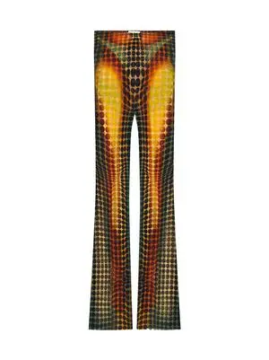JEAN PAUL GAULTIER Flared Trousers With Dot Print - Yellow