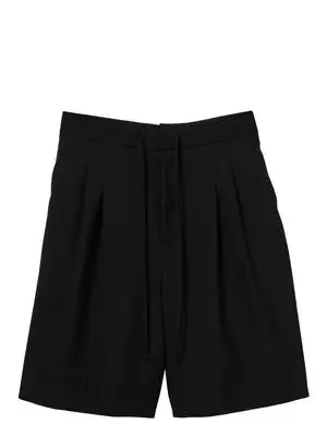 FEAR OF GOD FEAR OF GOD Black Virgin Wool Pleated Drop-Crotch Shorts