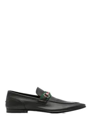Gucci Leather Horsebit Detail Loafers - Black