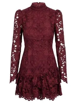 Yumi Kim Long Sleeve Lace Dress - Red