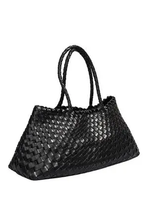 RIMINI Rimini Woven Vegan Leather Carry On Bag Black