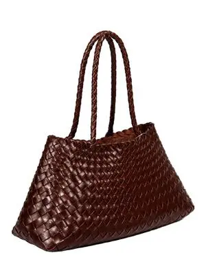 RIMINI Woven Vegan Leather Carry On Bag - Brown