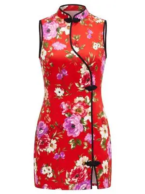 Yumi Kim Yumi Kim Hanoi Dress - Floral Red Mini Qi Pao Red