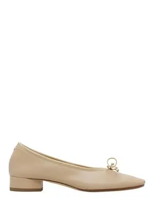 AeydĒ Onda Square Toe Bow Detail High Heel - Sand-colored