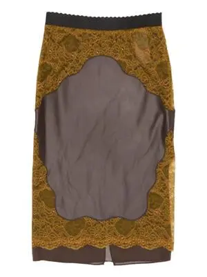 Attico Lace Panelled Midi Skirt - No
