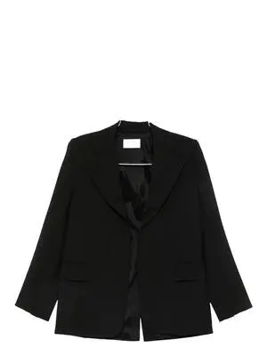 SPORTMAX SPORTMAX Black Virgin Wool Single-Breasted Blazer