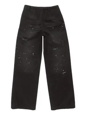 Acne Studios Cotton Paint-splatter Detail Trousers - Black