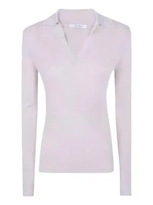 Max Mara Ribbed-knit V-neck Sweater - Pink