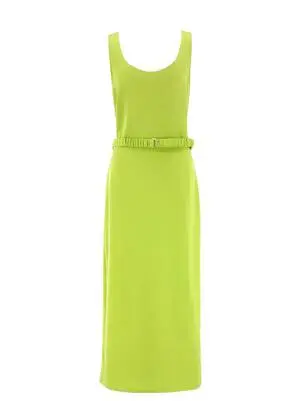 Sablyn Paz Scoop-neck Belted Midi Dress - Green