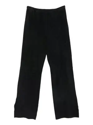 FORTE_FORTE Suede Wide-leg Trousers - Black