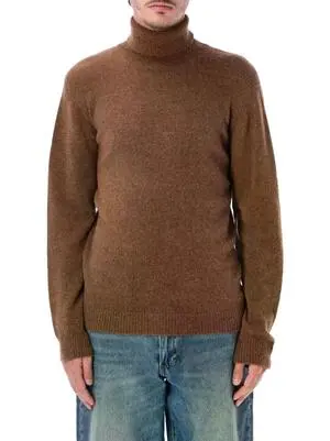 ROBERTO COLLINA Roll Neck Knitted Sweater - Brown