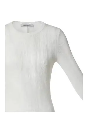 Rick Owens Ribbed Knit Long Sleeve T-shirt - White