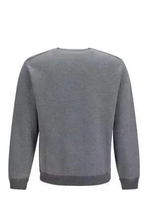 Loro Piana Ribbed Crew Neck Long Sleeve Sweater - Grey