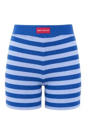MIND TRAVELER Mind Traveler Nuria Striped Cotton Shorts
