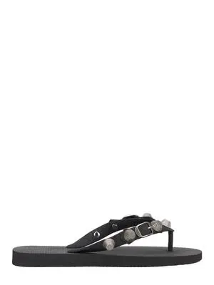 Balenciaga Cagole Studded Flip-flops - Black