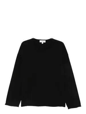 FOUND Crewneck Long-sleeve T-shirt In 100% Cotton - Nero