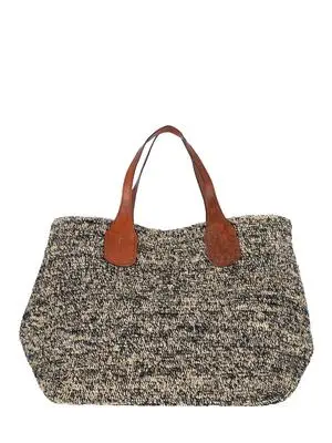 IBELIV Raphia And Cow Leather Shoulder Bag - Multicolor