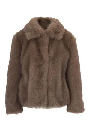 MAX MARA S MAX MARA Faux Fur Stand Collar Jacket