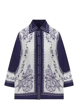 FARM RIO FARM RIO All-Over Print Button-Up Shirt With Wide Sleeves