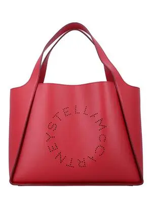Stella McCartney Logo Studded Vegan Leather Tote Handbag - Raspberry