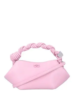 GANNI Mini Braided Top Handle Bag With Gold Dice Charm - Rosa