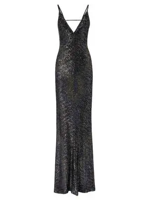 Missoni Sleeveless V-neck Floor Length Gown With Sequin Embellishment - Black